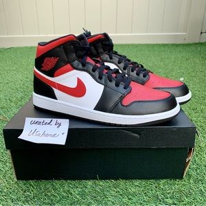 Jordan | Shoes | Nike Air Jordan Mid Black Fire Red Shoes | Poshmark